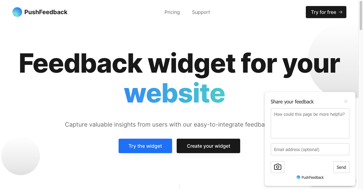 Feedback widget for Gatsby | PushFeedback docs